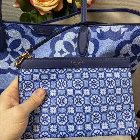 kate spade | Bags | Nwt Kate Spade Large Oversized Outerspace Blue ...